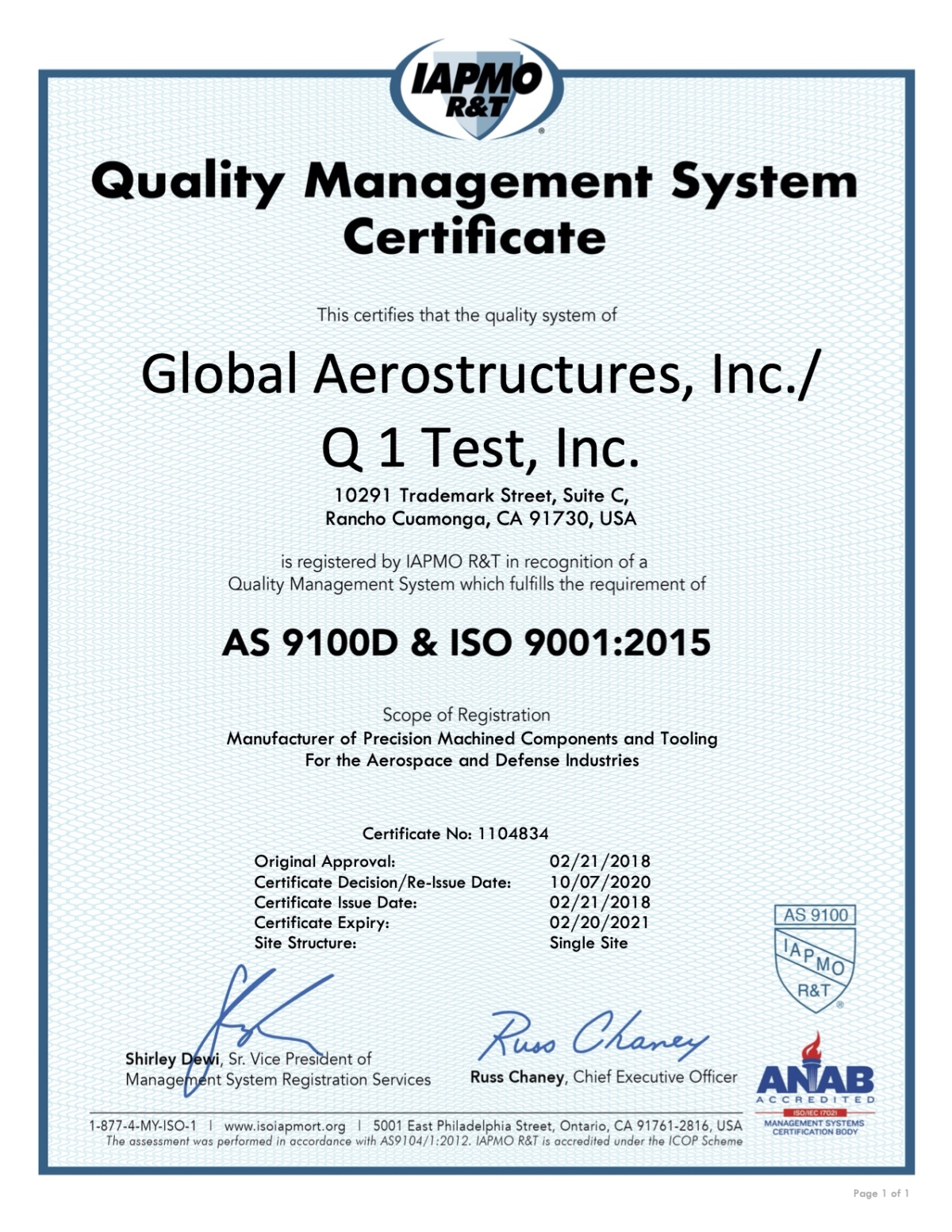Quality Assurance | Advanced Machine Products | World Class Supplier